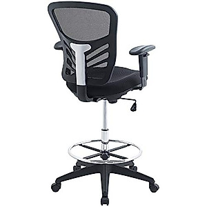 Modway Articulate Drafting Chair - Reception Desk Chair - Drafting Table Chair in Black