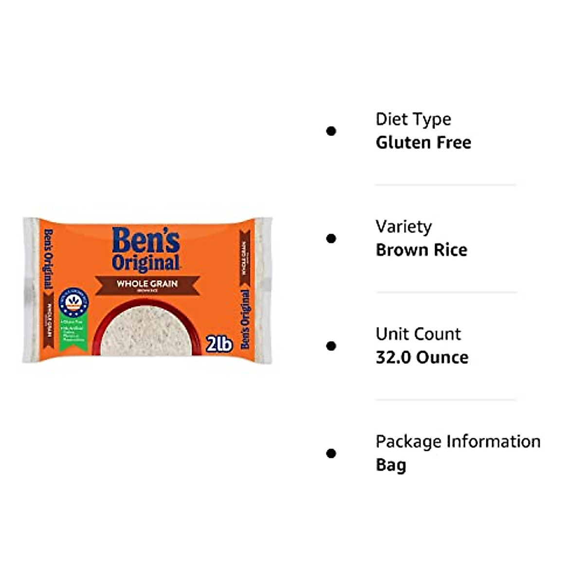 BEN'S ORIGINAL Whole Grain Brown Rice, 2 lb Bag