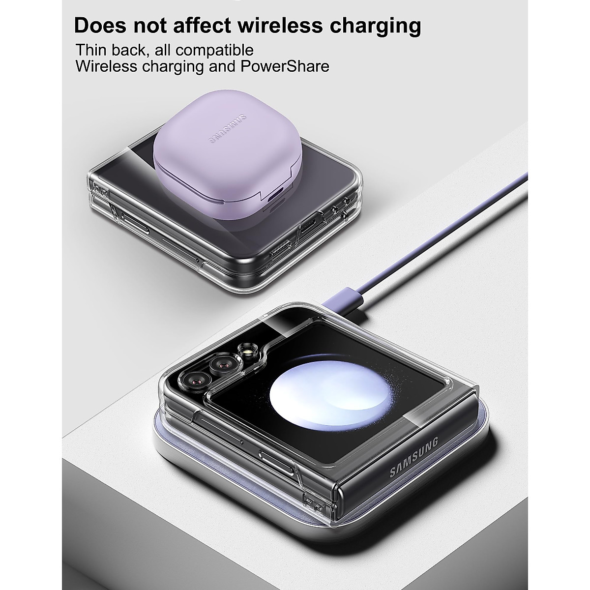 Foluu Case for Samsung Galaxy Z Flip 5, Galaxy Z Flip 5 Phone Case Clear, Hard PC Back Bumper Protective Shockproof Scratch Resistant Case for Samsung Galaxy Z Flip5 5G 2023 (Crystal Clear)