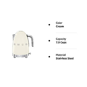 Smeg Cream Stainless Steel 50's Retro Variable Temperature Kettle