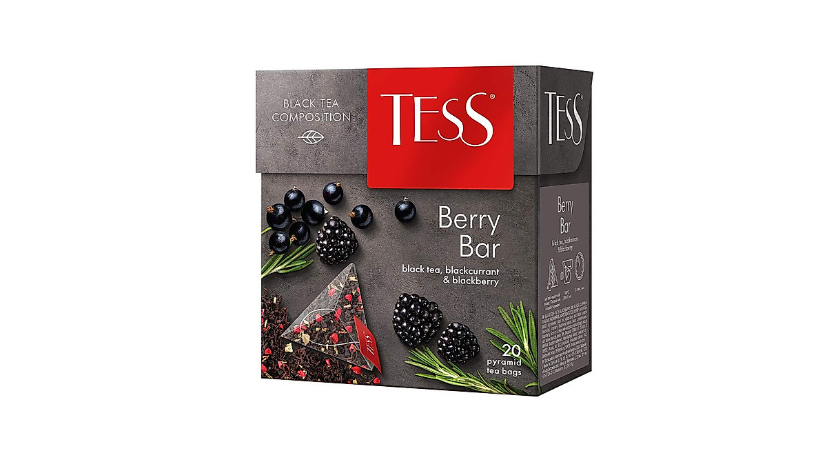 Tess Berry Bar Black Tea with Blackcurrant & Blackberry Leaf | Pyramid ...