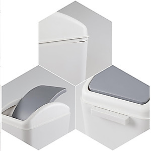 Nicesh 2.6 Gallon Swing Top Trash Can, 10 L Plastic Garbage Can with Swing Lid (Grey)