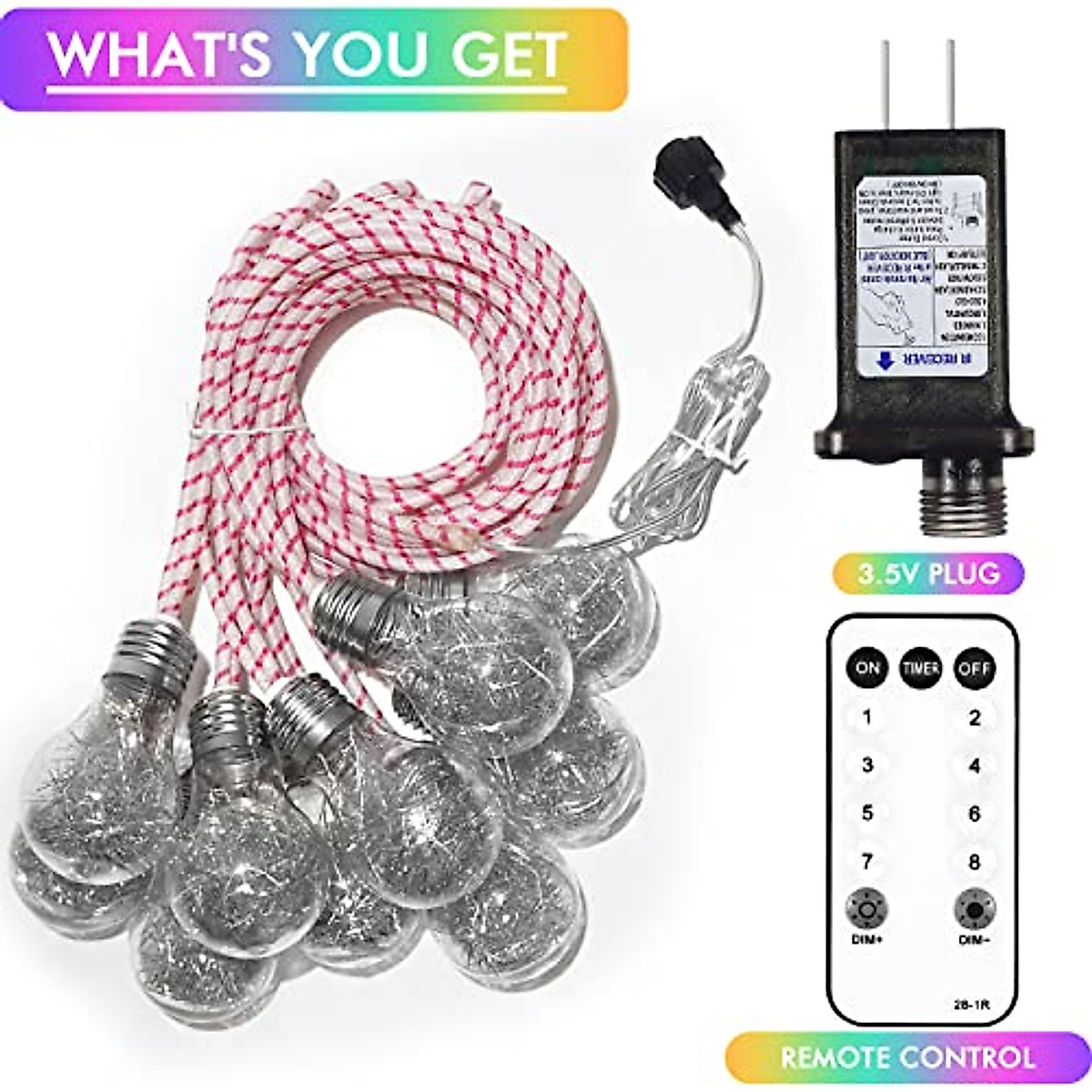 String Lights, 39FT 150LED Globe Christmas Lights, Indoor Outdoor Colorful Patio Lights with Plug & Remote, Waterproof Rope Lights, Globe String Lights for Christmas Wedding Garden Party Patio…