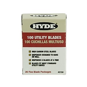 HYDE 42150 Heavy Duty (.025) Utility Blade Dispenser, 100 Blades