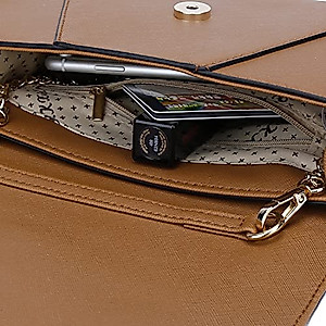 KKXIU Women Elegant Faux Leather Evening Envelope Clutch Purse Foldover Bags for Party Wedding Prom (A-Mustard)