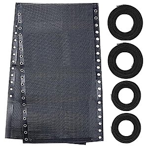 Zero Gravity Chair Replacement Fabric with Bungee Cord Kit, 19 Inch Wide Repair Cloth with Replacement Cord for Anti Gravity Chairs Outdoor Recliner Patio Lounge Chair Lawn Beach Sling Chair, Black