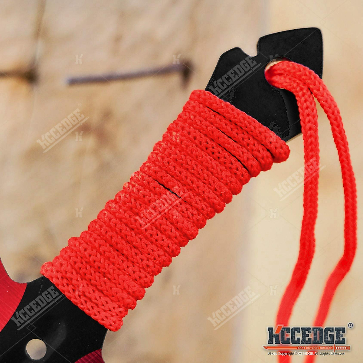 KCCEDGE BEST CUTLERY SOURCE Tactical Knife Survival Knife Hunting Knife 7.5" Ripper Throwing Knives Set Fixed Blade Knife Razor Sharp Edge Camping Accessories Survival Kit Tactical Gear 74397 (Red)