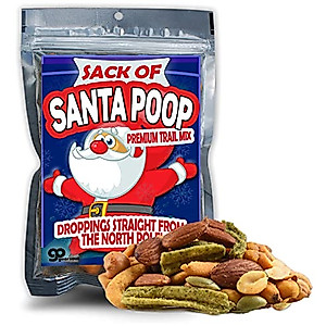 Funny Christmas Premium Trail Mix - Hilarious Stocking Stuffers for Men Food Spicy Gifts for Women - Unique Foods Gifts and Gourmet Basket Ideas Care Packages Christmas Gag Gifts for Adults Teenagers Coworkers Friends (Santa Poop)