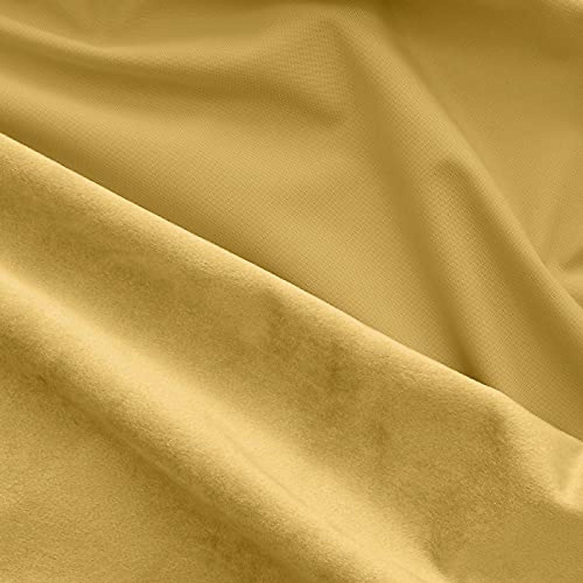 PY HOME & SPORTS Yellow Blackout Curtains Velvet Drapery 95 Inches Plush Long Block Out Darkening Window Curtain Drapes Thermal Insulated for Bedroom & Living Room 2 Panels (52x95 Inch, Yellow)