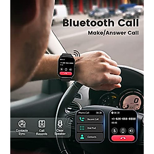 Smart Watch for Men Answer/Make Call,2"Touch Screen Fitness Tracker for iPhone Android with 100+ Sport Modes,Voice Assistant,Heart Rate Sleep Monitor,Waterproof Pedometer Activity Tracker Smartwatch