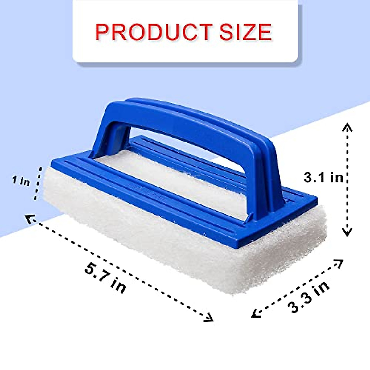 Uoark Hand-Held Sponge Swimming Pool Brush,Hand-Held Bath Scrubber,Heavy Duty Scrub Sponges,Sponge Brush,Tile Scrub Brush for Cleaning Pool Walls & Tile of Cleaning.