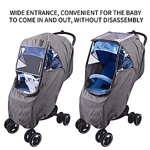 Blahoo Stroller Rain Cover Universal,Windproof Waterproof,Breathable Warm Shield. Baby Travel Weather Shield.