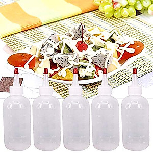Belinlen 20 Pack 6-Ounce Plastic Squeeze Bottles with 20pcs Red Tip Caps and Measurement - Good for Crafts, Art, Glue, Multi Purpose Set of 20 with Extra 6 Red Cap 36 Chalk Labels and 1 Pen