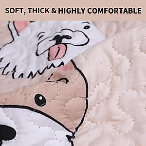 YGCASE Puppy Playpen Mat Crate Pad, Reusable Dog Pee Pads Washable for Pet Training, Housebreaking, and Incontinence, Waterproof/Anti-Slip/Machine Washable (Woof woof, 51x51 Inch-1 Pack)