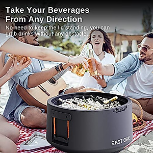 East Oak Cooler, 25 Qt Ice Chest, 28 Cans Portable Cooler with Removable Lid, Outdoor Cooler with Draining, Insulated Rotomolded Cooler,  Ice Cooler, Sealed Ice Chest for Camping, Picnic