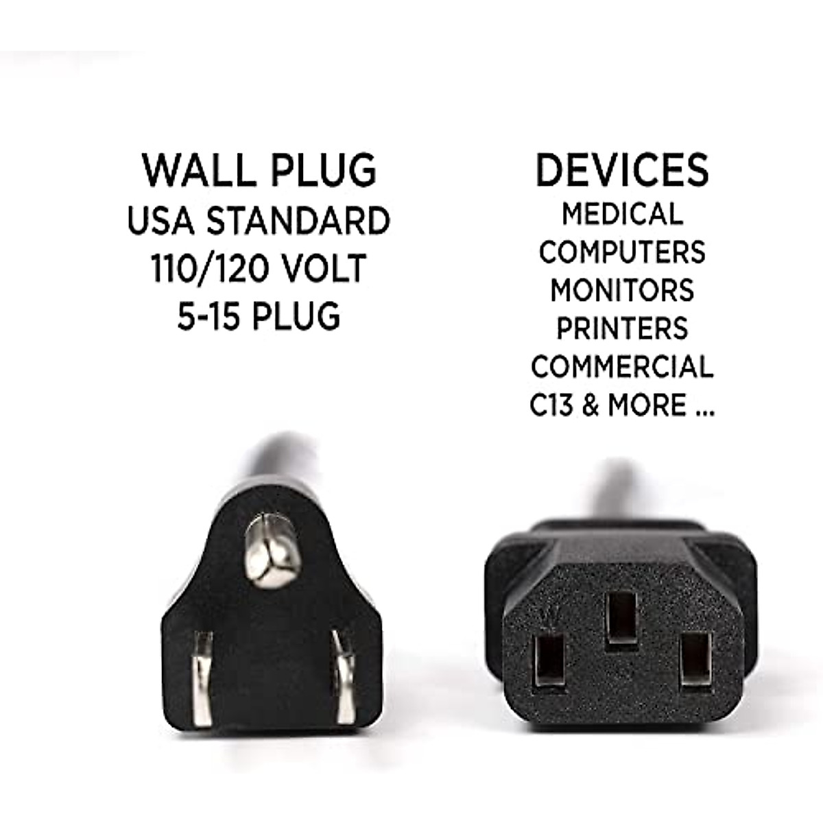 Guy-Tech 5FT UL AC Power Cable Compatible with RPM85 2400w Powered 8 Channel Mixer Charger
