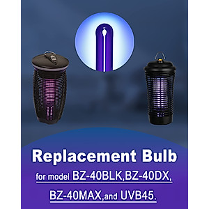 BB-40blk 40W Replacement Light Bulb Compatible with Black Flag Deluxe Bug Zapper Model BZ-40DX and Stinger UVB45 Outdoor Mosquito Lamp, B4045 40-Watt 5500 Volt Black Light Replacement Bulb - 1 Pack