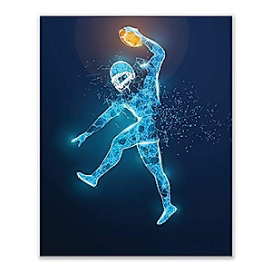Football X-Ray Wall Art Decor Prints - Set of 4 (8x10) Inch Unframed Poster Photos - Bedroom