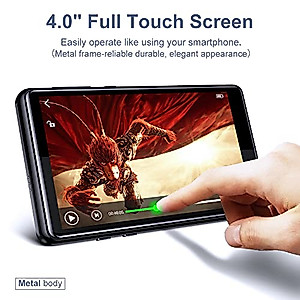 Mp3 Player with Bluetooth 5.0, Tengsen 4.0" Touchscreen 16GB HD Video MP3 Mp4 Music Player with Speaker,Portable HiFi Sound with FM Radio, Voice Recorder, E-Book, Sport Pedometer,Support 128G TF Card