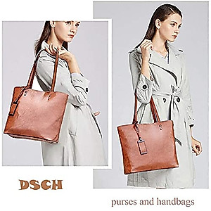 Women Top Handle Satchel Handbags Shoulder Bag Messenger Tote Bag Purse Faux Leather Tote Bag(Coffee)