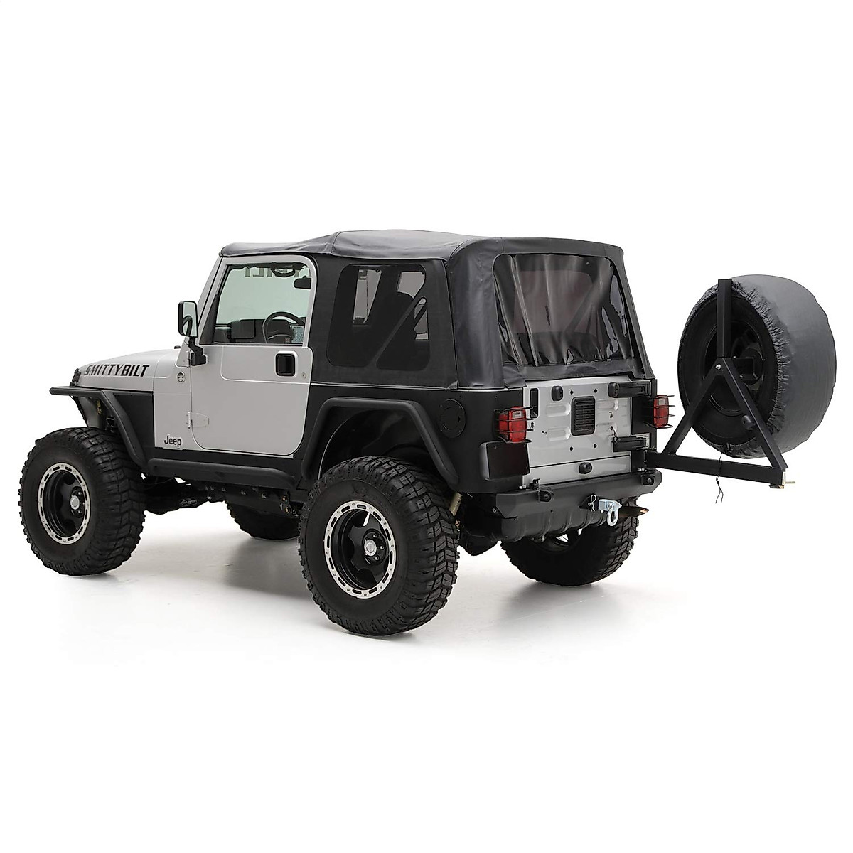 Smittybilt Replacement Soft Top with Tinted Windows and Upper Door Skins (Black Diamond) - 9970235