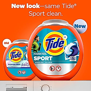 Tide Power Pods Laundry Detergent Pacs with Febreze Sport, 45 Count, Febreze Freshness with Sport Odor Defense