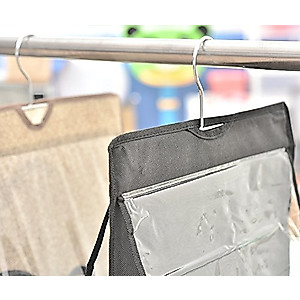 Geboor Hanging Handbag Organizer Dust-Proof Storage Holder Bag Wardrobe Closet for Purse Clutch with 6 Larger Pockets Black(1Pcs)
