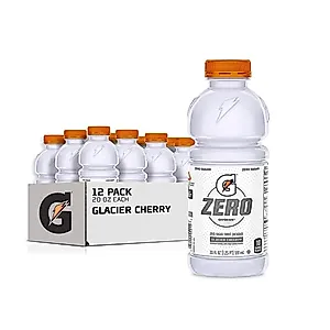 Gatorade Zero Sugar Thirst Quencher, Glacier Cherry, 20 Fl Oz (Pack of 12)