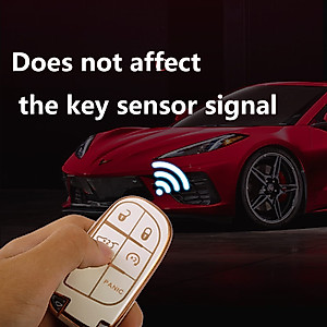 Ocezbiis for Jeep Key Fob Cover with Keychain,Soft TPU 360 Degree Protection Key Case for Cherokee Renegade Dodge Durango Charger Challenger Journey Chrysler Smart Key Shell Accessories