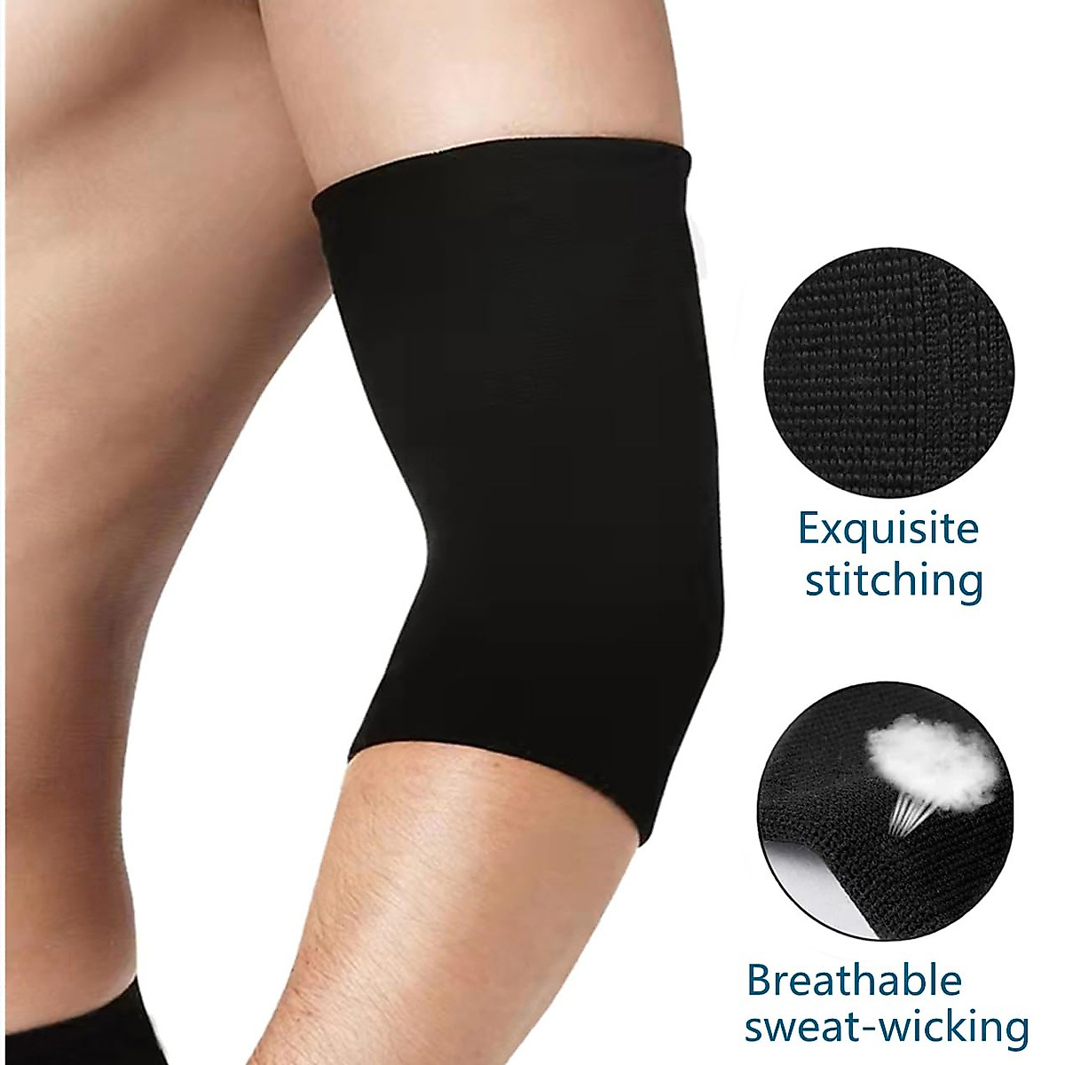 JUSDIQIR Elbow Compression Sleeves, Elbow Brace for Men Women, Tennis Golfer's Elbow Support, Arm Support Sleeves For Sports Protection And Pain Relief (Black)