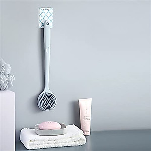 INGVY Dry Brushing Body Brush Long Handle Multifunctional Silicone Brush Body Double-Sided Bath Shower Brush Back Massage Exfoliation Wisp Body Scrub Brush (Color : B)