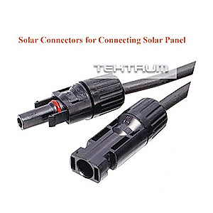 Tektrum UV-Resistant 50ft Long Double Layer PV Extension Cable with M/F Solar Connectors for Outdoor Solar Panel (Set of 2)