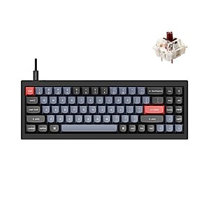 Keychron Q7 Wired Custom Mechanical Keyboard, 70% Layout QMK/VIA Programmable Macro with Hot-swappable Gateron G Pro Blue Switch Double Gasket Compatible with Mac Windows Linux (Black)