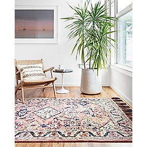 Loloi II Elka Collection ELK-04 Pink/Multi, Transitional 7'-9" x 9'-9" Area Rug