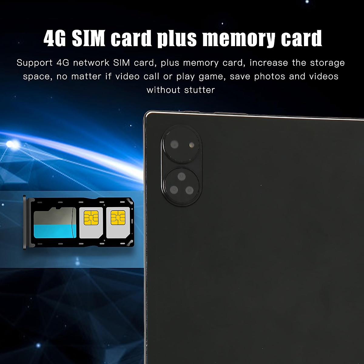 MAVIS LAVEN 10.1 Inch FHD Tablet Black 8MP 16MP 8 Core CPU 100-240V 5G WiFi 8GB 256GB Office Tablet 12 (US Plug)