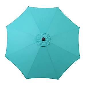 Grand patio 9 FT Enhanced Patio Umbrella with 8 Ribs, Table Market Umbrella with Crank/Tilt, Outdoor Shades for Pool Garden Yard Deck Beach, Blue