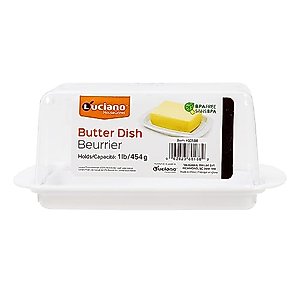Butter Dish, Holds 1-lb (454g), 5.5x3.5x3.25 Inch