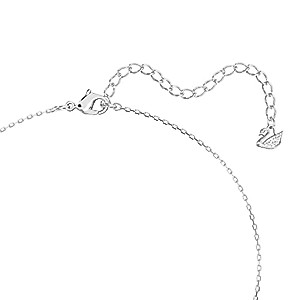 SWAROVSKI Attract Cluster Pendant Necklace with Pear and Circle Cut Clear Crystals on a Rhodium Plated Setting with Matching Chain