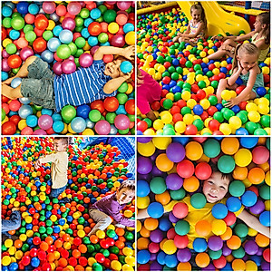 Vanland Ball Pit Balls for Baby and Toddler Phthalate Free BPA Free Crush Proof Plastic - Multicolored Pit Balls in Reusable Play Toys for Kids with Storage Bag