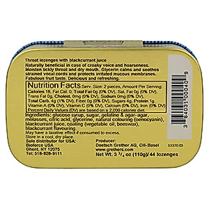 GRETHER'S Pastilles Original Blackcurrant Natural Remedy Dry Mouth Relief - Soothing Throat & Healthy Voice - Long-Lasting Flavor, Breath Refresh with Benefit - 1-Pack - 3.75 oz.