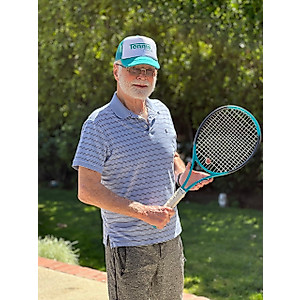 Ace the Moon Tennis Friends Trucker Hat with Mesh Back, Teal Hat for Men & Women, Tennis Hats for Women, Men & Teens, Gifts for Tennis Players, 5 Panel High Crown Foam Front Hat, Fits Most Head Sizes