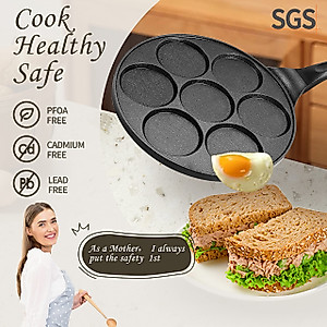 KRETAELY Pancake Pan Nonstick Pancake Griddle Mini Pancake Maker with PFOA Free Coating pancake mold Suitable for All Cooktops