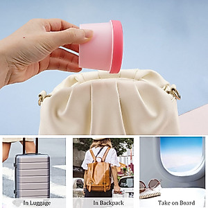 Cosywell Plastic Cream Jars 3.4oz/100ml Empty Cosmetic Pot Jars 4 Pieces Refillable Travel Containers for Toiletries TSA Approved Leak-proof Travel Size Accessories with Lids（Pink）