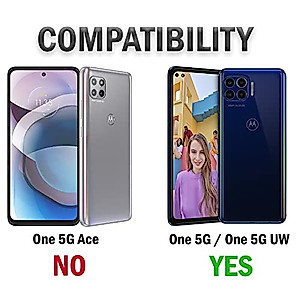 Case with Clip for Moto One 5G, Nakedcellphone [Black Tread] Kickstand Cover with [Rotating/Ratchet] Belt Hip Holster Combo for Motorola Moto One 5G Phone (XT2075)