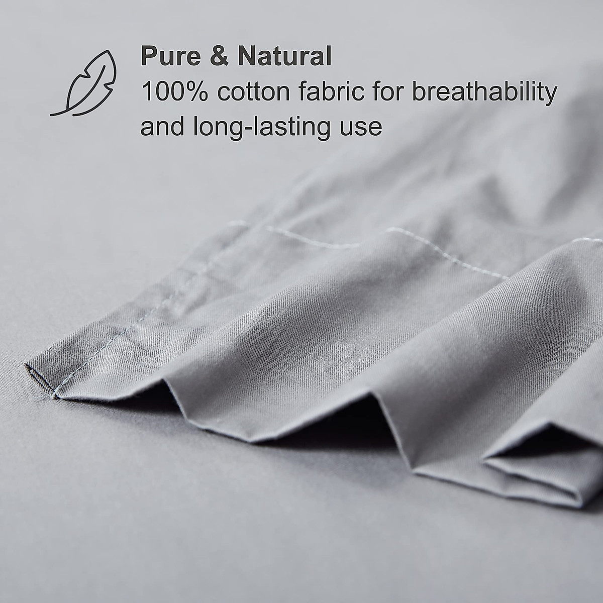 Best Season 400 Thread Count Cotton Queen Size Sheet Set (Gray Color) 4 Piece - 100% Long Staple Cotton Sheets Set, Soft Cotton Bed Sheets Sets with Deep Pocket fit Upto 16 inch