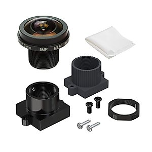 Arducam Ultra Wide Angle M12 Lens, 1/2.5" 1.7mm Focal Length Lens with Lens Holder for Arduino and Pi Camera, CCTV Security Camera