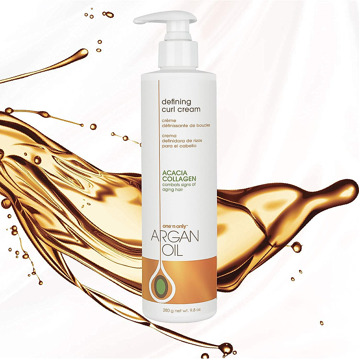 One 'n Only Defining Curl Cream with Argan Oil, Leave-in Conditioning Cream, Defines and Leaves Strong Curly Hair, Enhances Shine and Hydrates Without Sticky Residue, 9.8 Ounces
