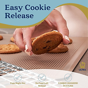 Ultra Cuisine Cookie Slider Sheet Pan - Nonstick for Even Baking - Textured Baking Pan - Warp and Scratch Resistant - Easy Food Release - Simple Cleaning - Nonstick Sheet Pan - food sheet - 15x13