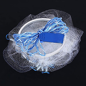 OTOEZ Fishing Cast Nets 3Ft-8Ft Radius Saltwater Fishing Net for Saltwater Freshwater Bait Shrimp Trap Fish Throw Net Nylon/Tire Line 0.47/0.79 Inch Mesh Heavy Duty Sinker (5FT, Nylon Line with Ring)
