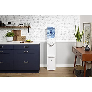 GE Top-Loading Hot and Cold Water Dispenser | 5 Gallon Water Cooler for Home or Office | 2 Temperature Settings | Taller 13" Dispenser Height | Freestanding with Child Safety Lock | White